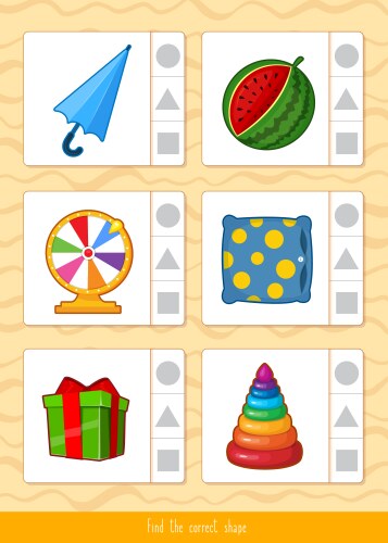 Learning shapes fun educational game for kids Vector Image