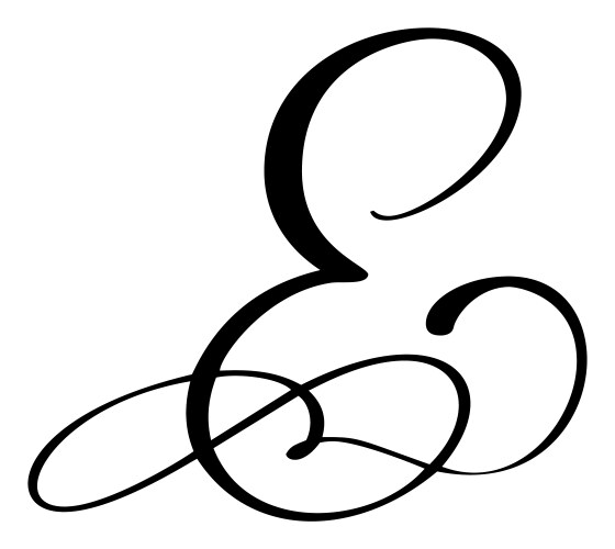 Calligraphy hand drawn letter e script Royalty Free Vector