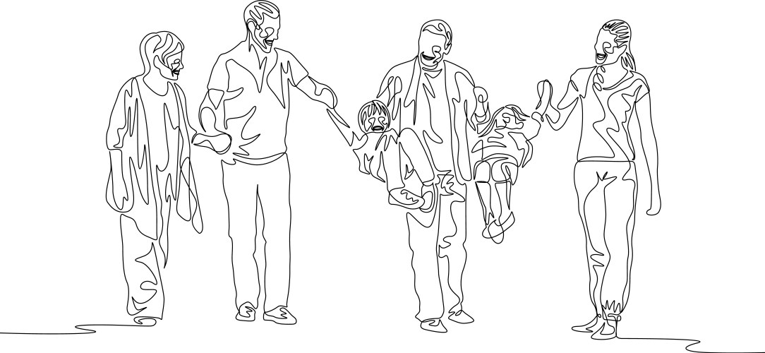 Continuous drawing of a line family portrait – Royalty-Free Vector ...