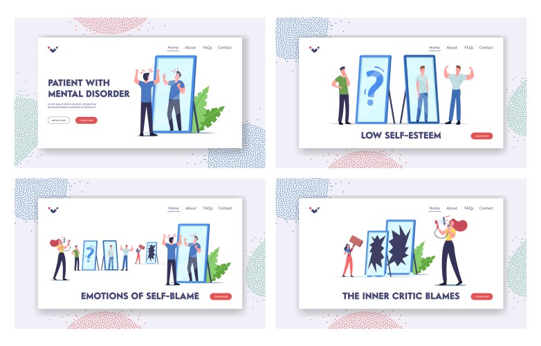 Low self esteem loathing and anger concept male Vector Image