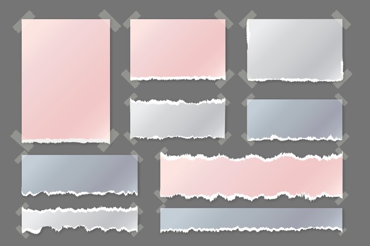 Realistic torn paper set Royalty Free Vector Image