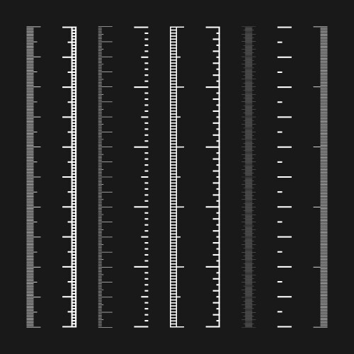 Vertical measurement scales with divisions Vector Image