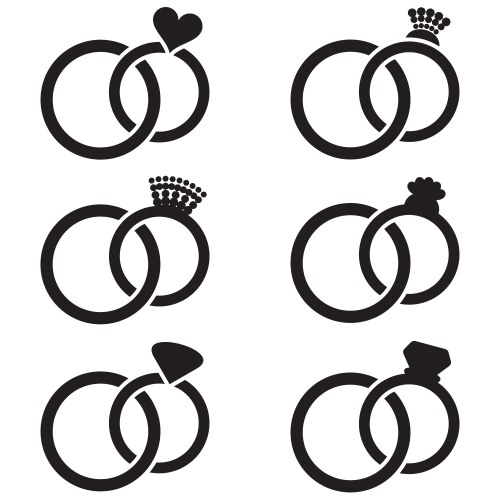 Wedding rings Royalty Free Vector Image - VectorStock