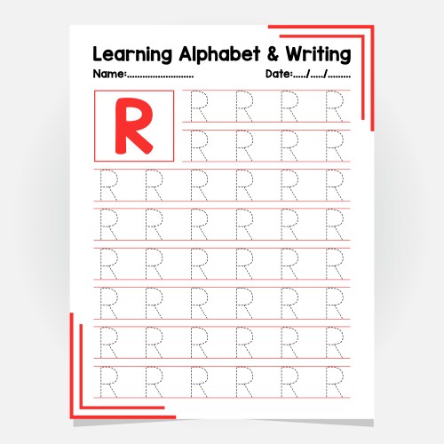 Abc Alphabet Letters Tracing Worksheet Vector Images (over 3,700)