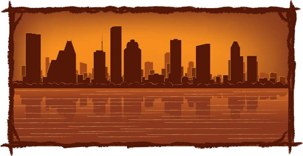 Houston texas skyline detailed silhouette Vector Image