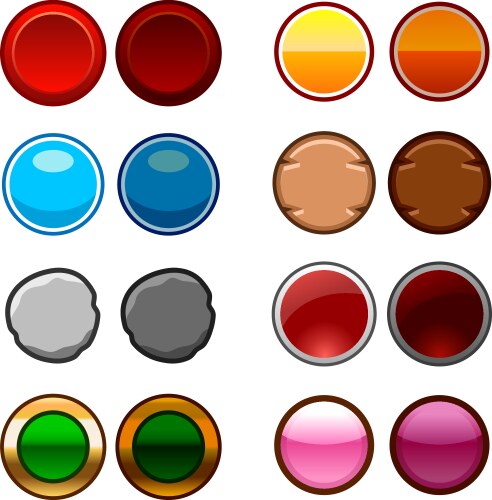 Color buttons set Royalty Free Vector Image - VectorStock