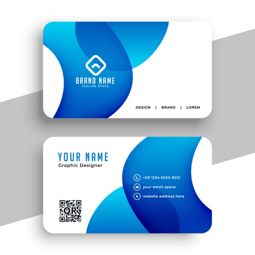 Modern blue and white business card template Vector Image
