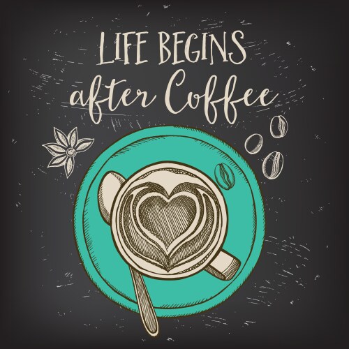 Restaurant menu design with coffee cup on wood Vector Image