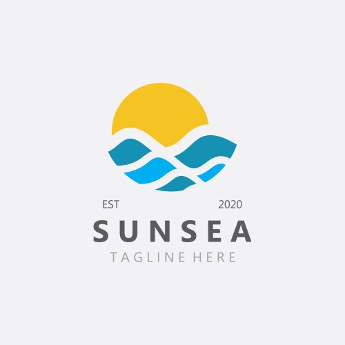 Sunsea logo template creative premium symbol Vector Image