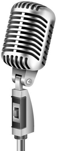 Old school microphone vintage mic golden color Vector Image