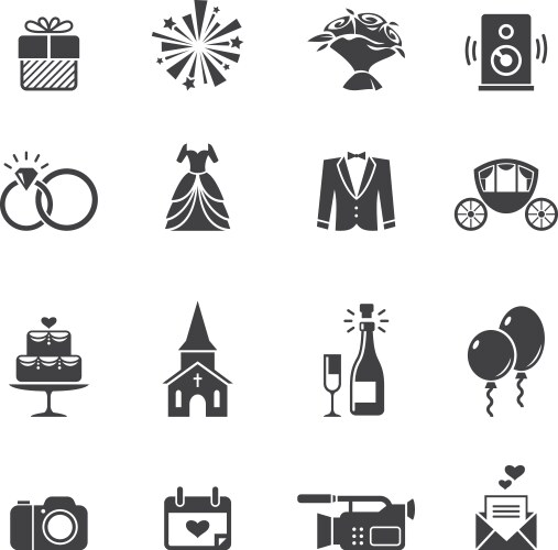 Icons preparation for the wedding Royalty Free Vector Image