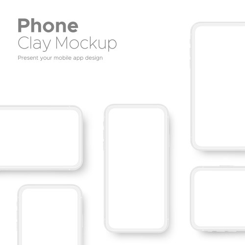 Clay smartphones mockup for showing mobile apps Vector Image