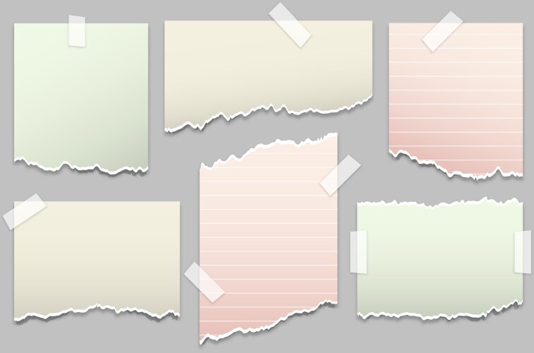 Realistic torn paper effect set Royalty Free Vector Image