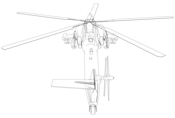Helicopter main rotor drawings Royalty Free Vector Image