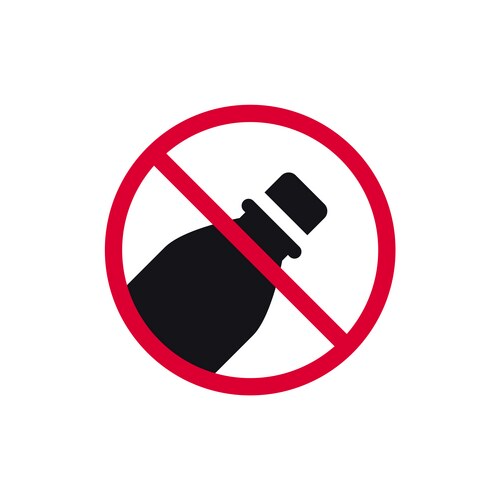 No beer prohibited sign forbidden modern sticker Vector Image