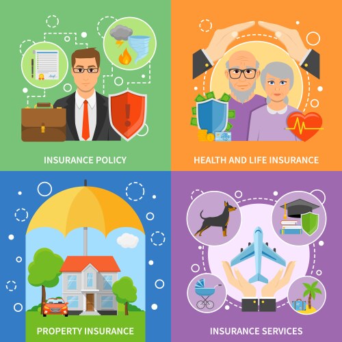 Top 5 most important personal insurance Royalty Free Vector