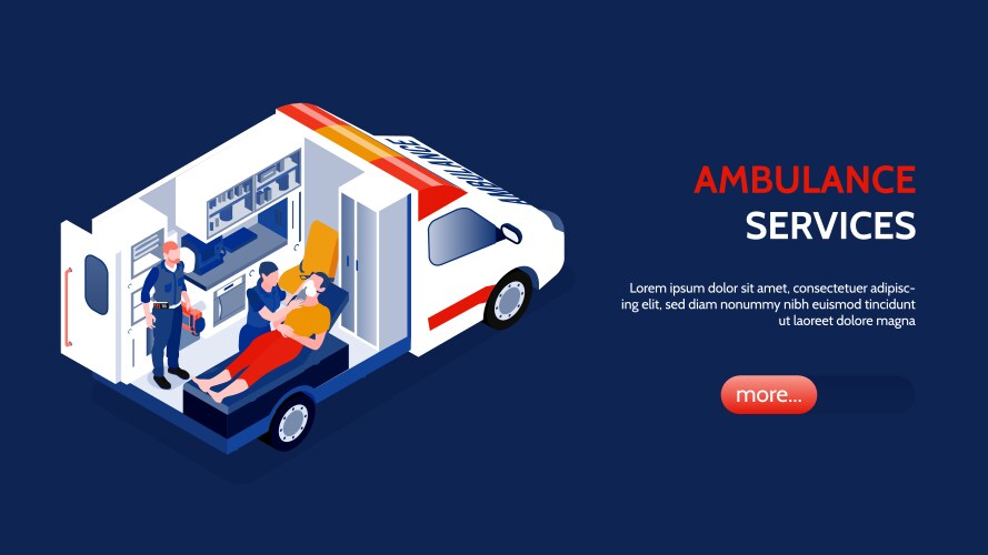 Ambulance service banner Royalty Free Vector Image