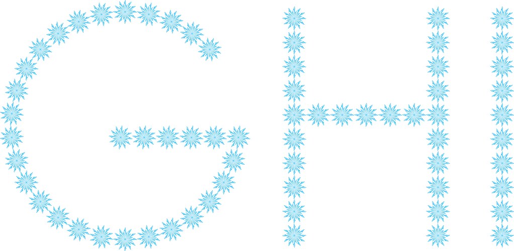 Letter a font frosty snowflakes Royalty Free Vector Image