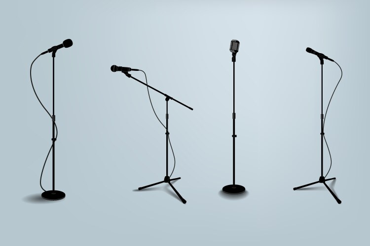 Realistic debate stage 3d conference speech Vector Image
