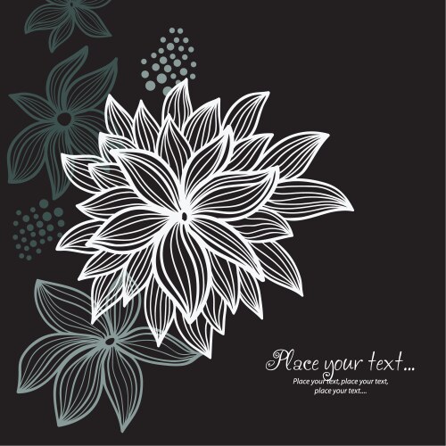 Flowers over black background Royalty Free Vector Image