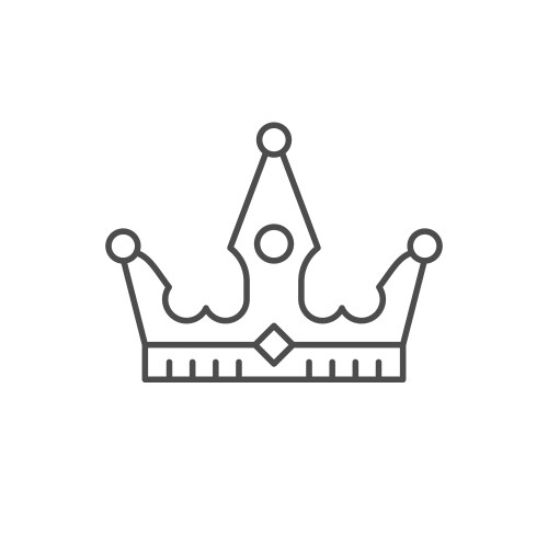 Crown and stars line outline icon Royalty Free Vector Image