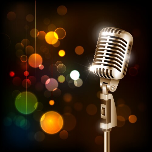 Retro microphone background Royalty Free Vector Image