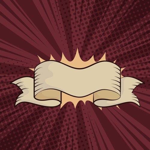 Vintage ribbon with comic book pop art dotted Vector Image