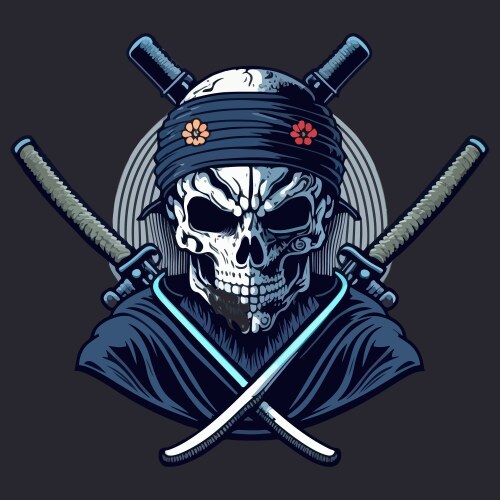 Hooded skull hacker logo concept Royalty Free Vector Image