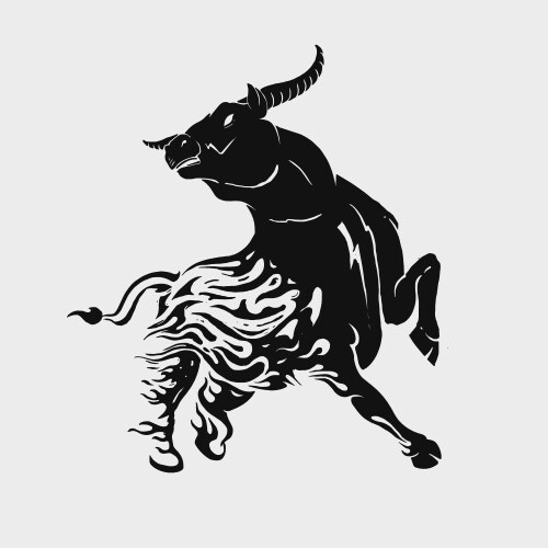 Set of bulls and buffalo in different poses Vector Image