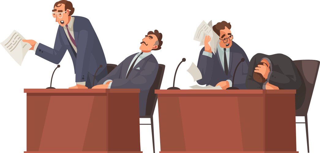 Judge lawyer and procurator icons Royalty Free Vector Image