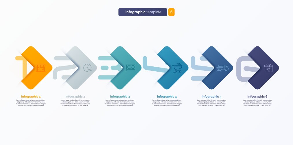 Presentation infographic template 6 options Vector Image