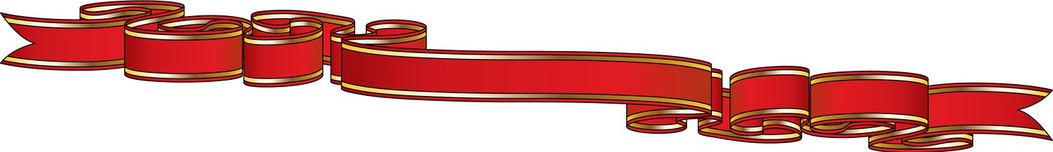 Red ribbon with golden stripes Royalty Free Vector Image