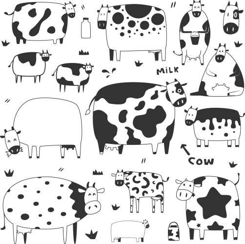 Perfect day to be happy card with a funny cow Vector Image