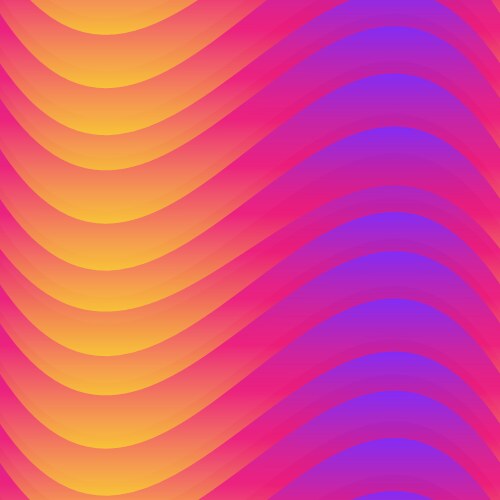Color hand-drawing wave sunny background gradient Vector Image