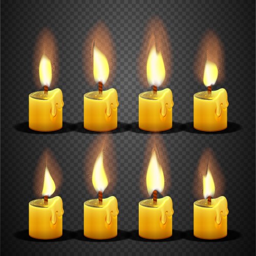 Candle flame animation animated candlelight Vector Image