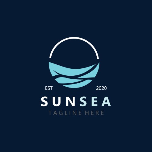 Sunsea logo template creative premium symbol Vector Image