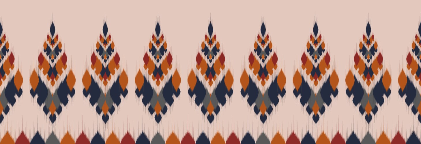 Border ethnic ikat pattern art fabric indian Vector Image