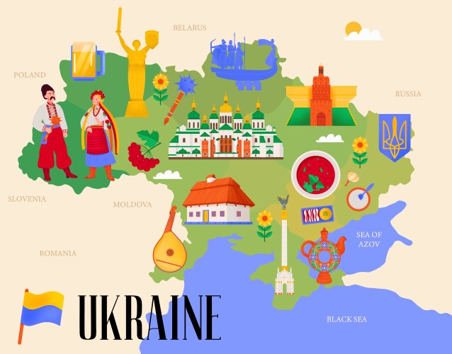 Ukraine map Royalty Free Vector Image - VectorStock