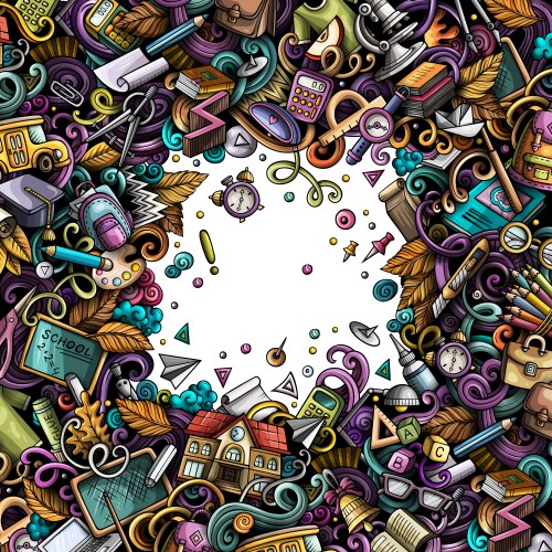 Cartoon doodles baby boom frame Royalty Free Vector Image