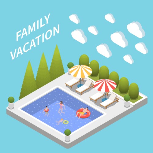 Vacation leisure on tropical resort cartoon Vector Image