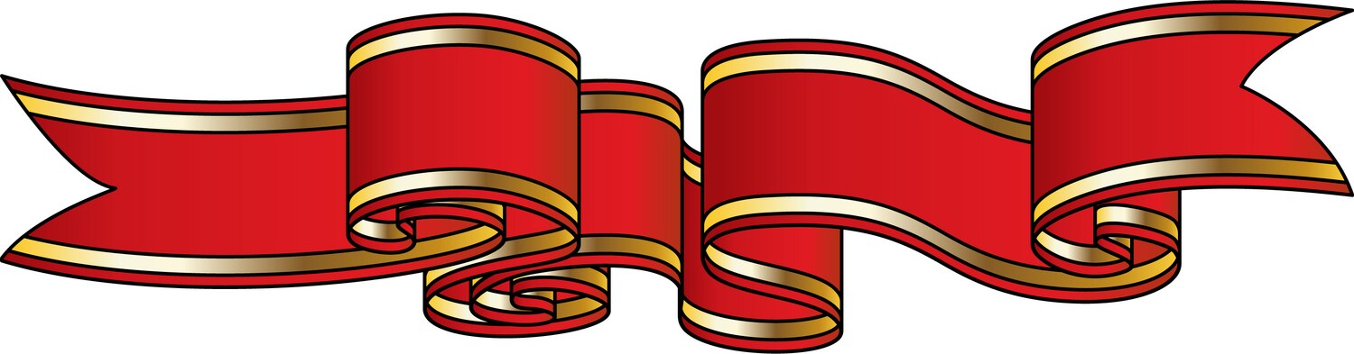 Red ribbon with golden stripes Royalty Free Vector Image