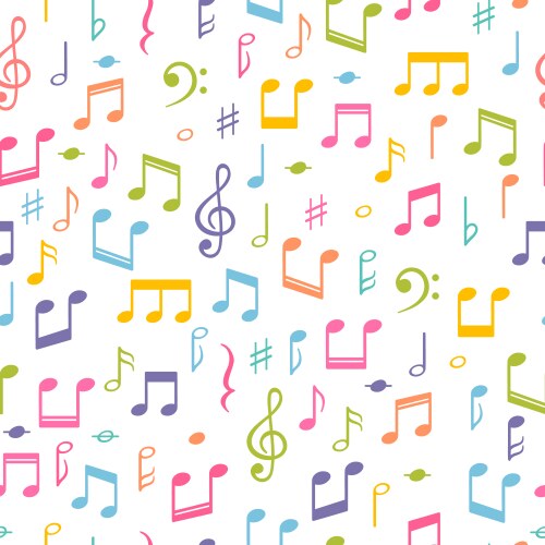 Colourful notes seamless pattern Royalty Free Vector Image