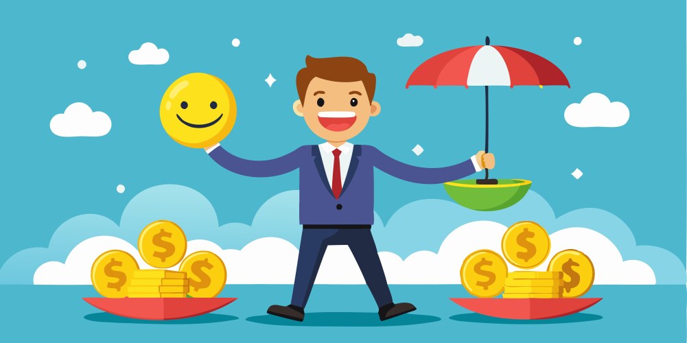 Financial success cartoon Royalty Free Vector Image