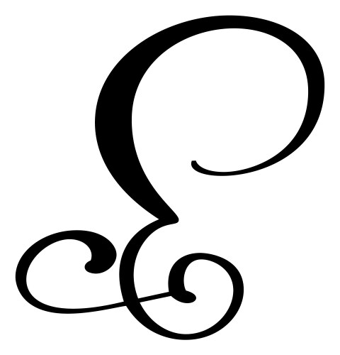 Calligraphy hand drawn letter e logo Royalty Free Vector