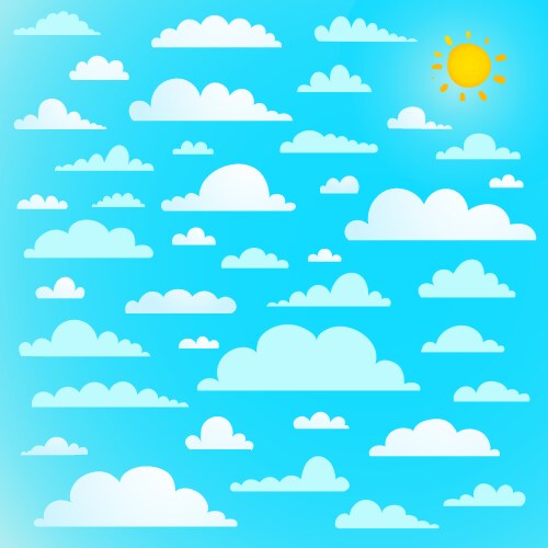 Blue sky sun and green fieldnature landscape Vector Image