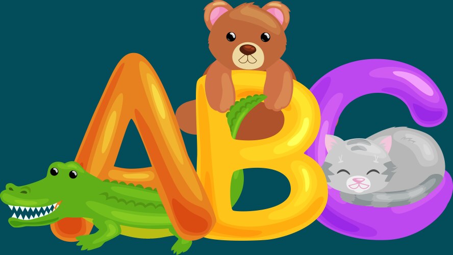 Doodle style colorful alphabet uppercase letters Vector Image
