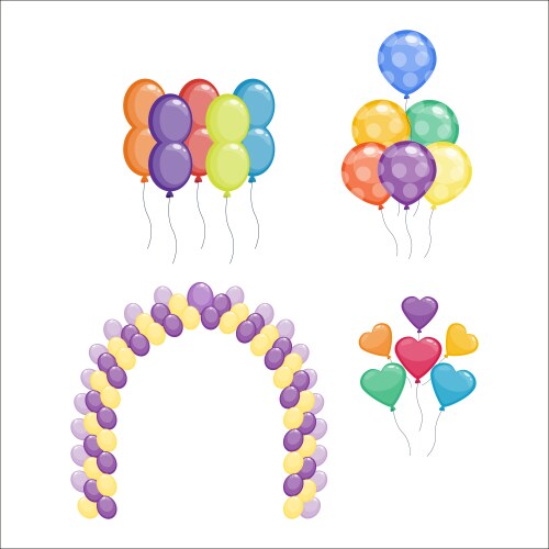 Balloon animals cartoon set Royalty Free Vector Image
