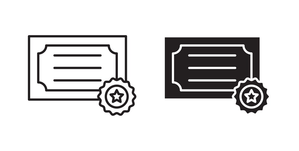 Qualification Certificate Icon – Royalty-Free Vector | VectorStock