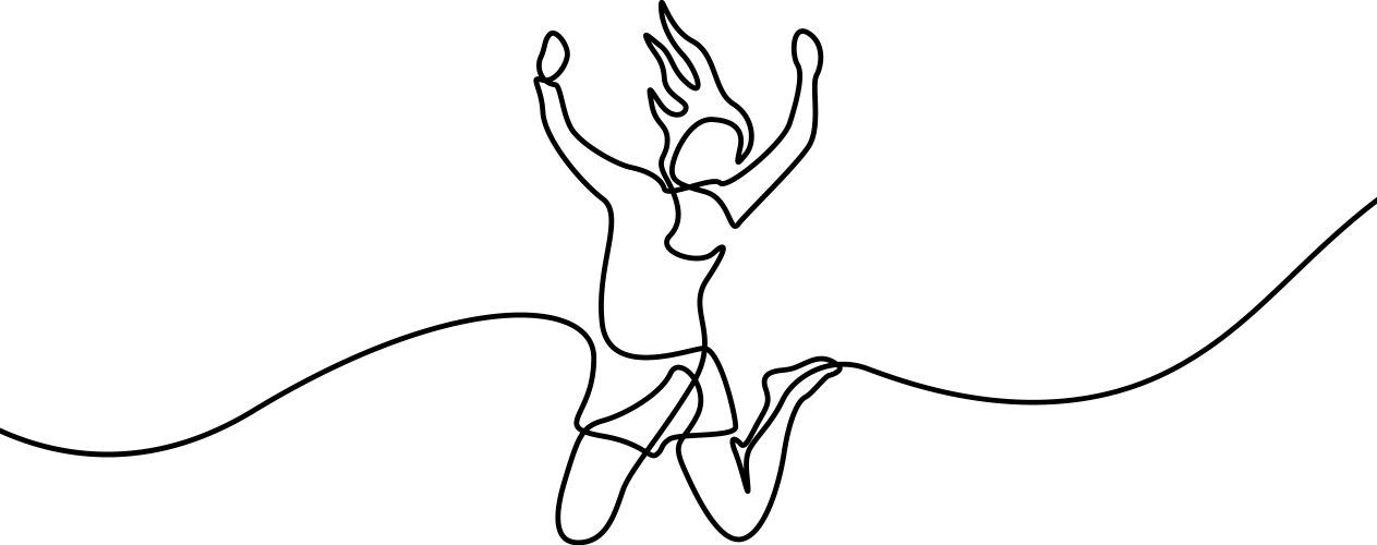 Continuous one line drawing woman jump rope Vector Image