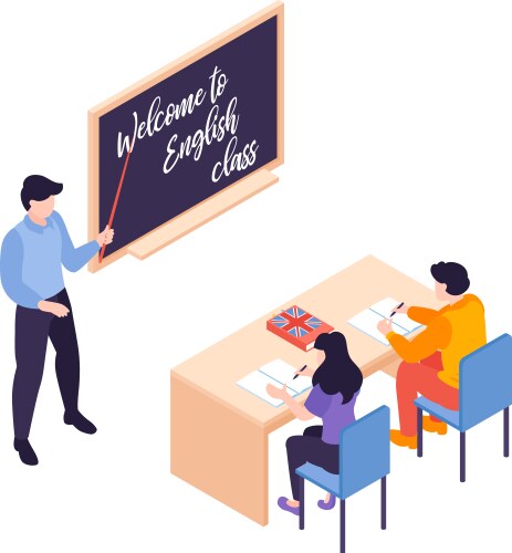 English class teacher composition Royalty Free Vector Image